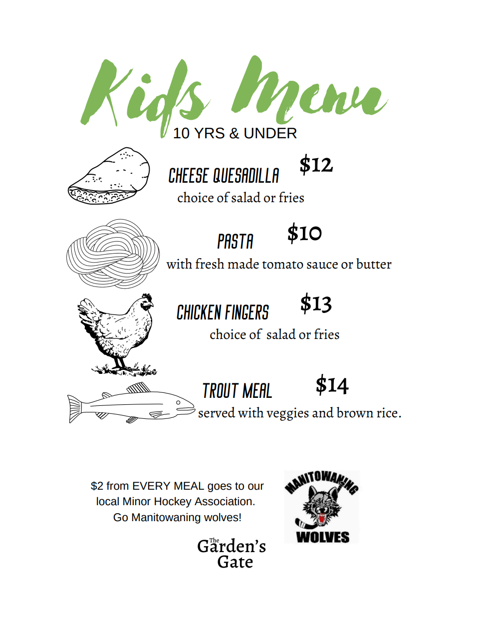 Menu | The Garden's Gate